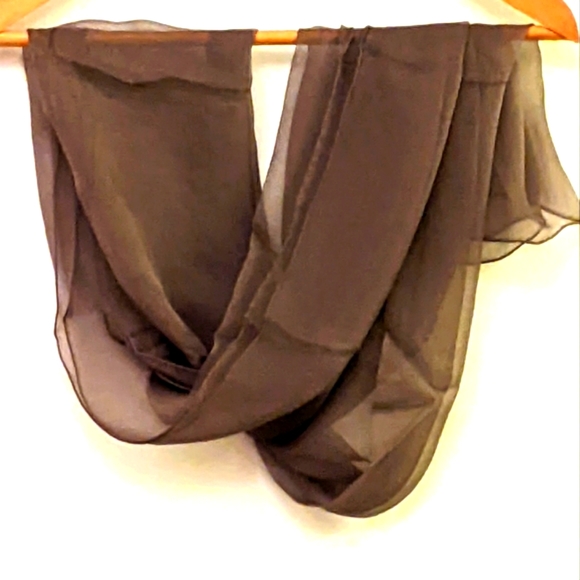 Accessories | Long Silk Sheer Scarf In Gray | Poshmark
